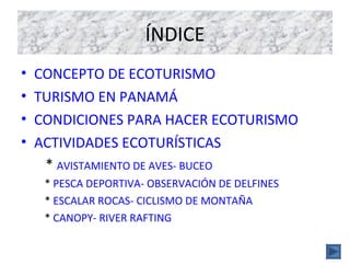 Ecoturismo en panamá por Marlin De León | PPT