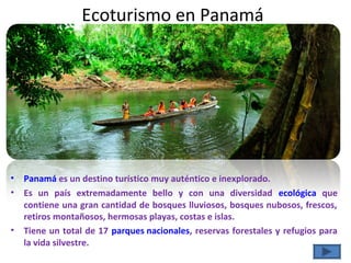 Ecoturismo en panamá por Marlin De León | PPT