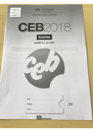 CEB : l'épreuve "Ecouter" | PDF