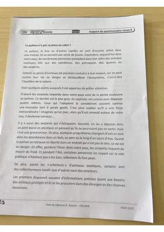 CEB : l'épreuve "Ecouter" | PDF