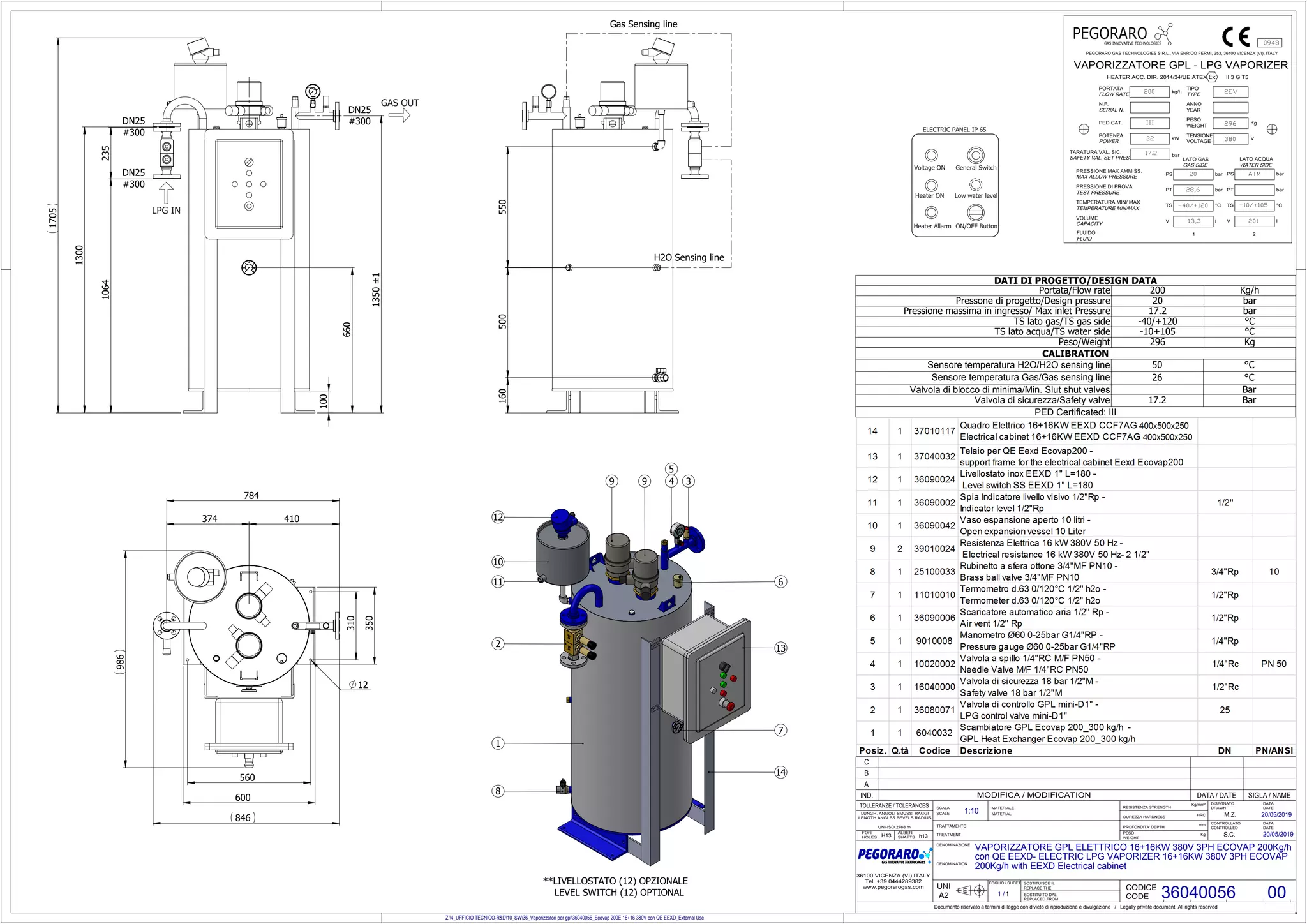 Ecovap 200 kg elettrico con quadro eexd - Ecovap 200 kg electric with ...
