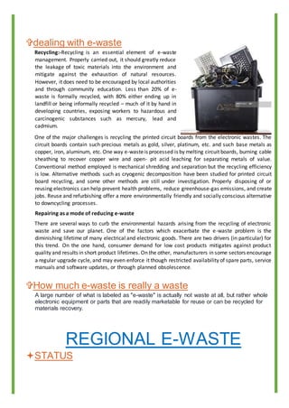 Eco waste project class 11 (THE TOXIC COMPOSITION OF E WASTES AND THEIR ...