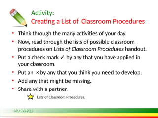 ECP2.4-Classroom-Module-Procedures-and-Routines-1.pptx | Educational ...