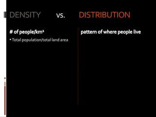 Population Density & Distribution | PPTX | Geography | Science
