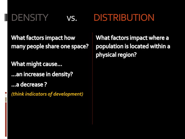 Population Density & Distribution | PPTX | Geography | Science