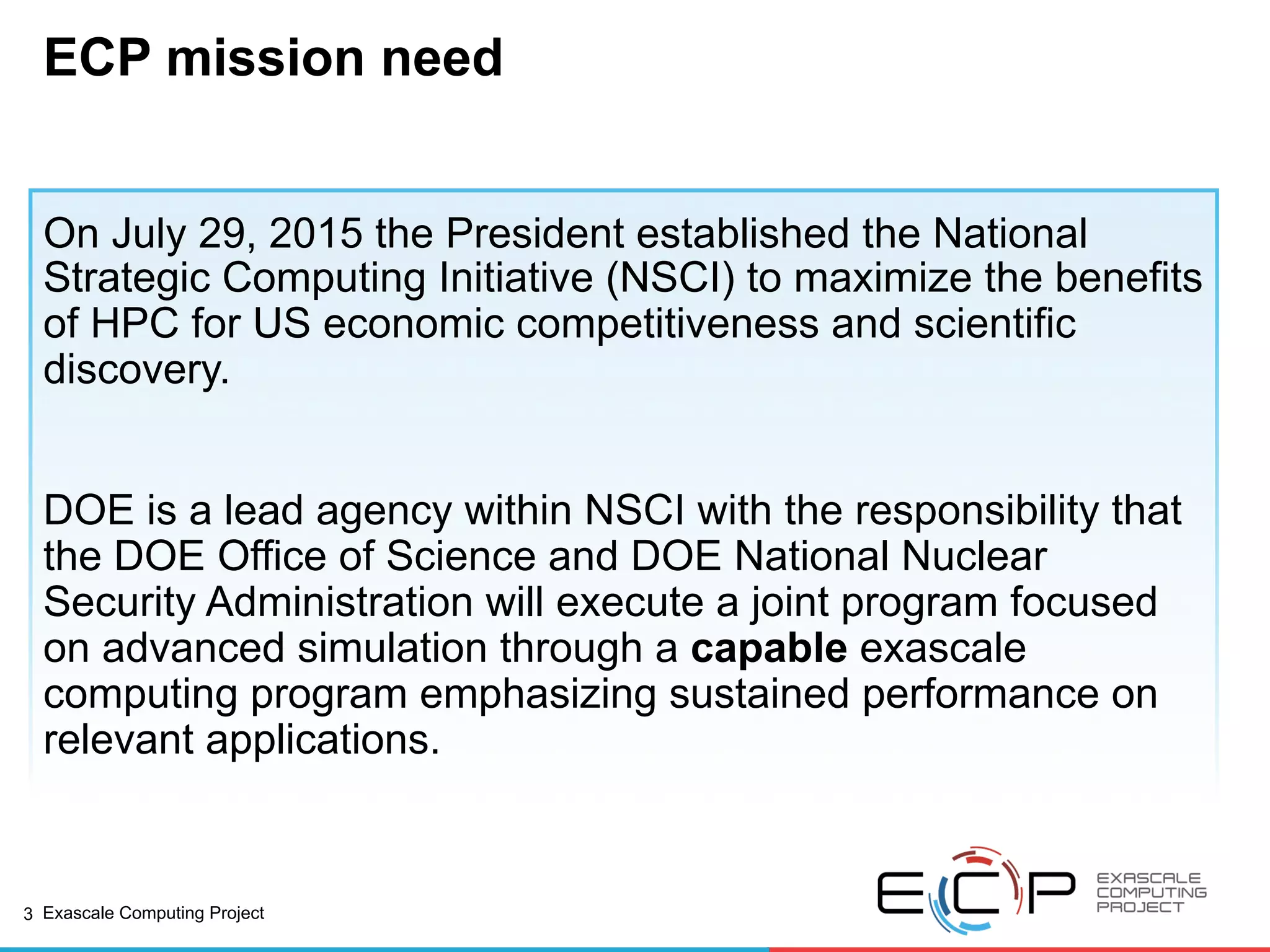 Exascale Computing Project (ECP) Update | PPT