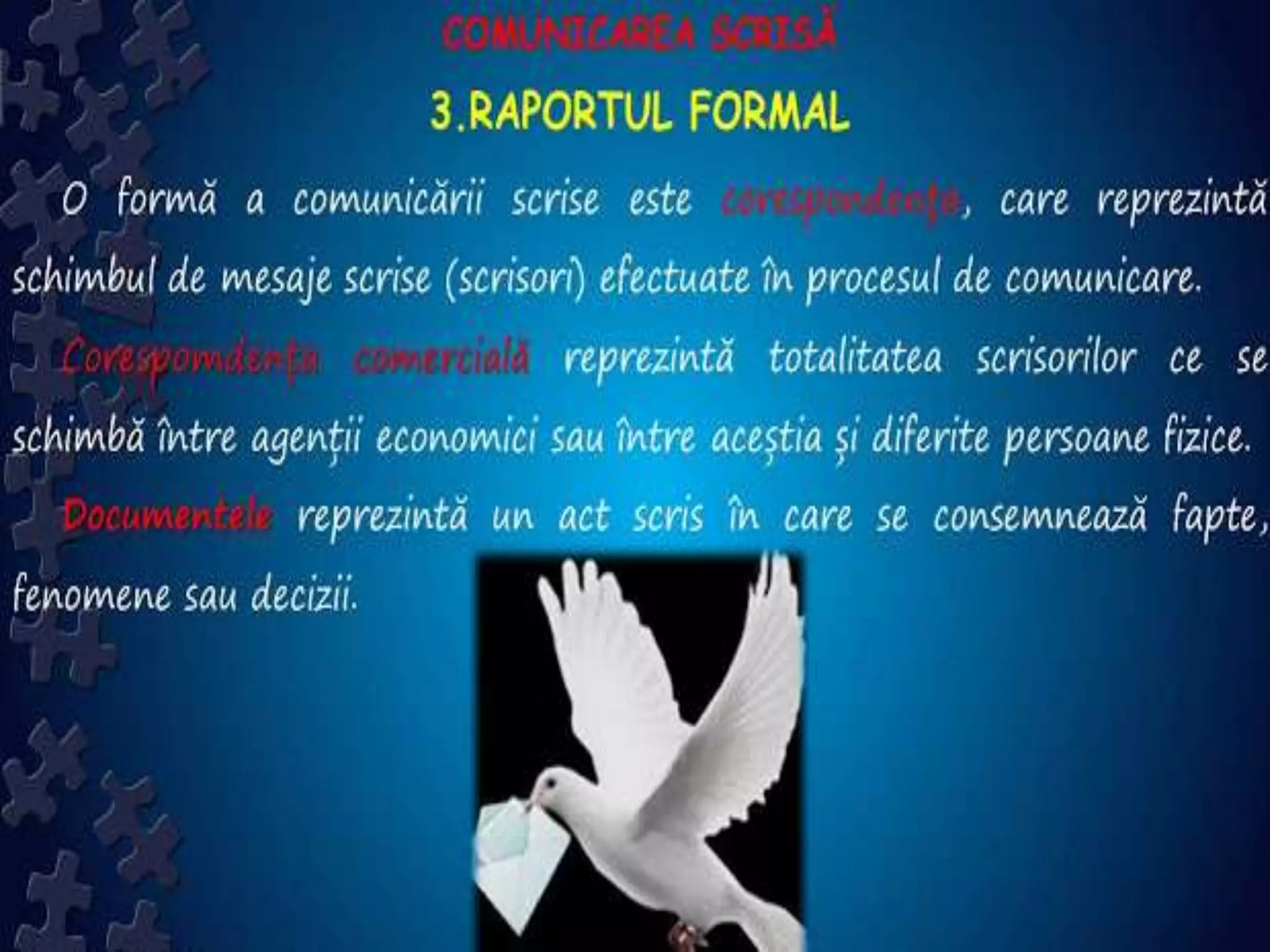 Tipuri de comunicare - Raportul formal | PPTX
