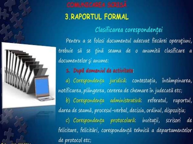 Tipuri de comunicare - Raportul formal | PPTX