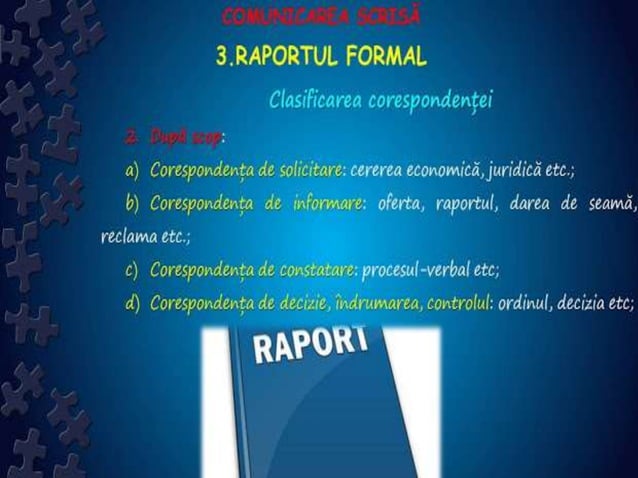 Tipuri de comunicare - Raportul formal | PPTX