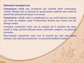 Comunicarea scrisa | PPT