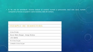 Administrarea corespondentei. Redactarea unui email | PPTX
