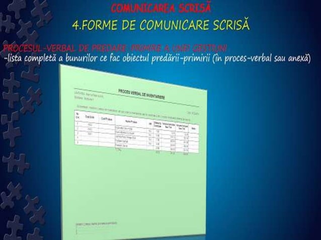 Forme de comunicare scrisa - Proces verbal | PPTX