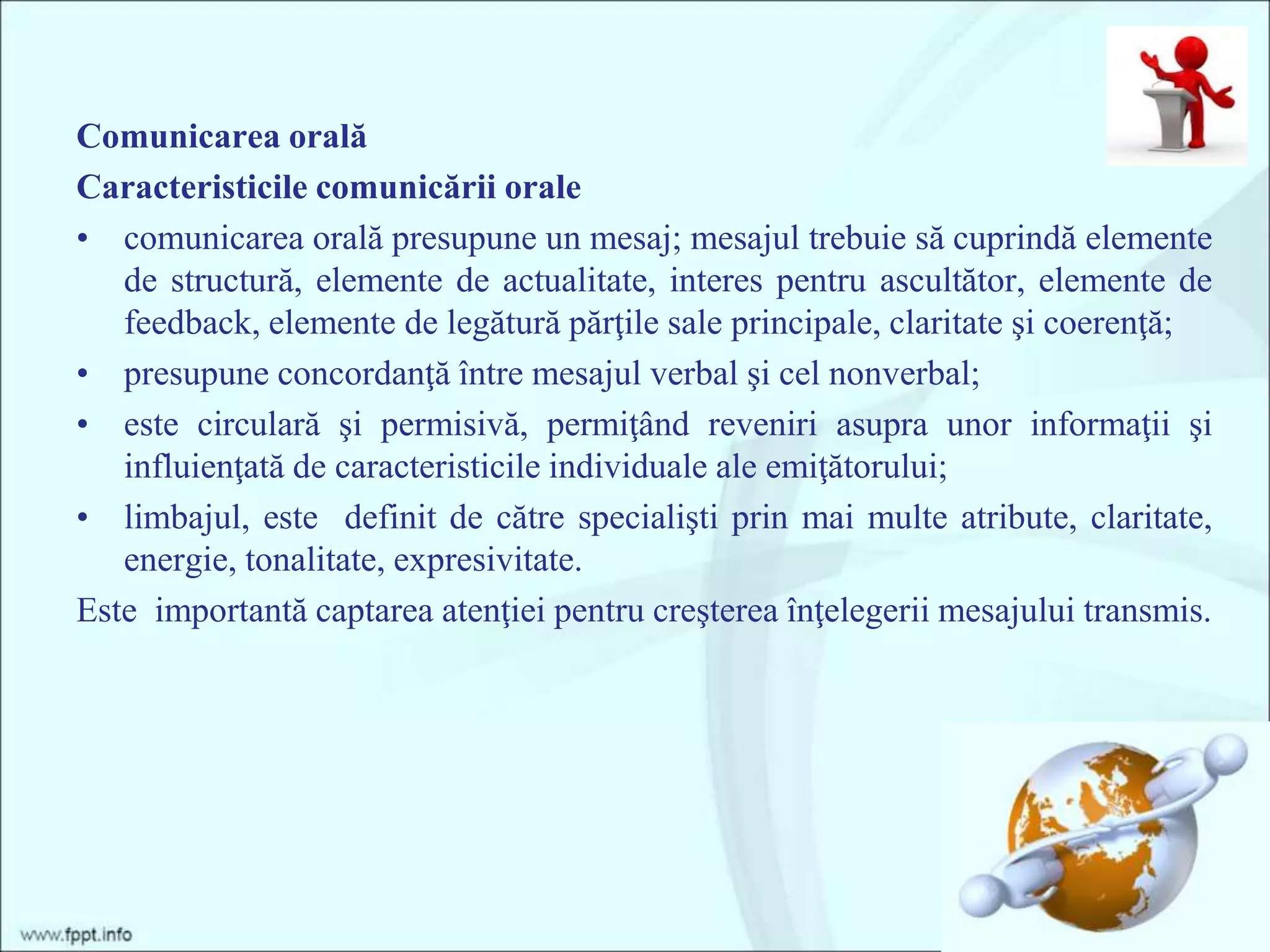 Comunicarea orala | PPT