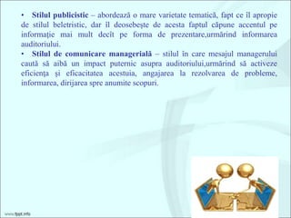 Stiluri de comunicare orala | PPT