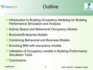 Occupancy and business modelling | PPT