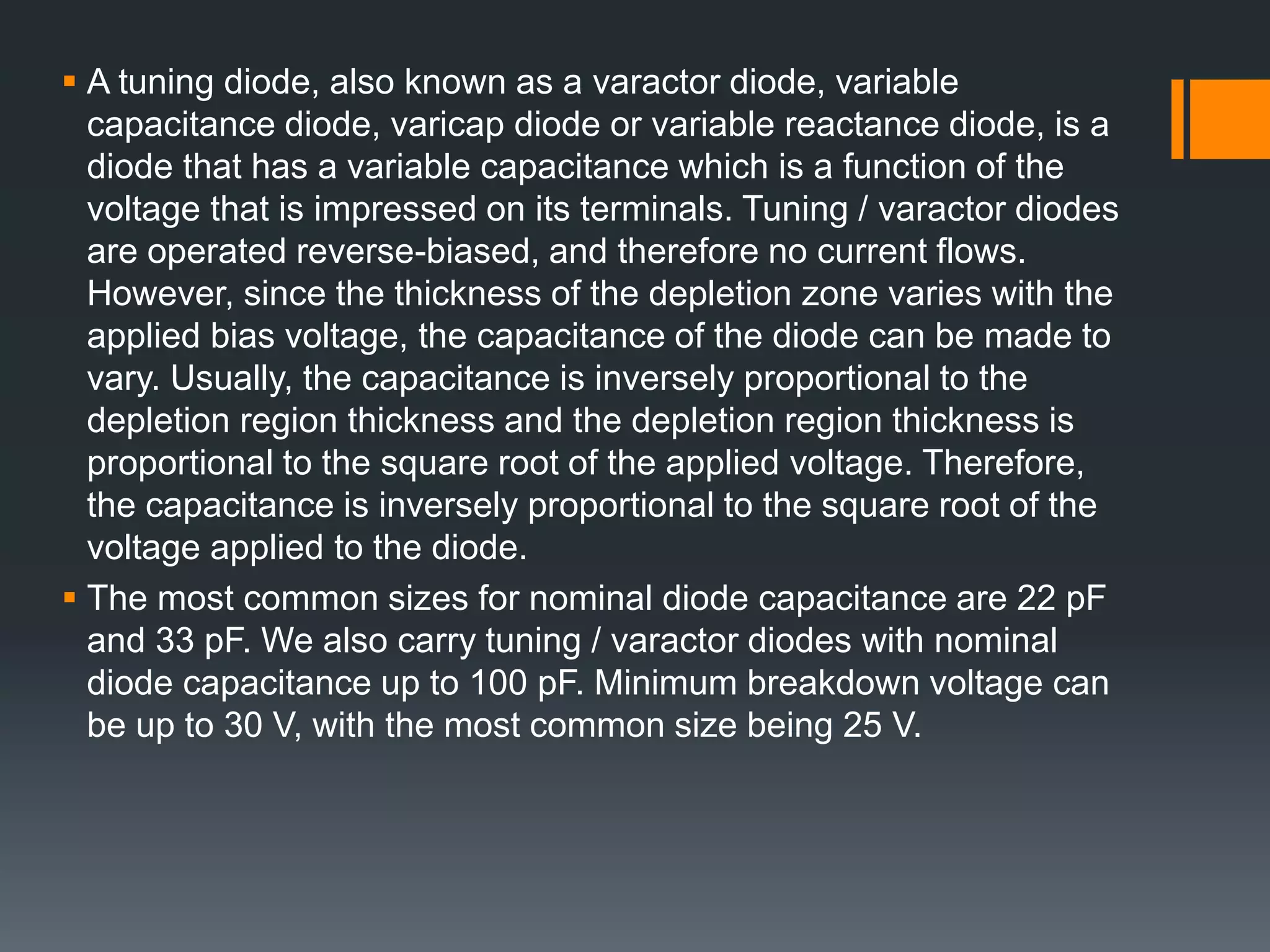 Tunnel Diodes, OLED , Varactor Diode | PPTX