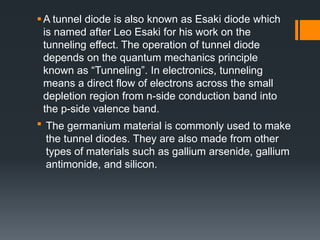 Tunnel Diodes, OLED , Varactor Diode | PPTX
