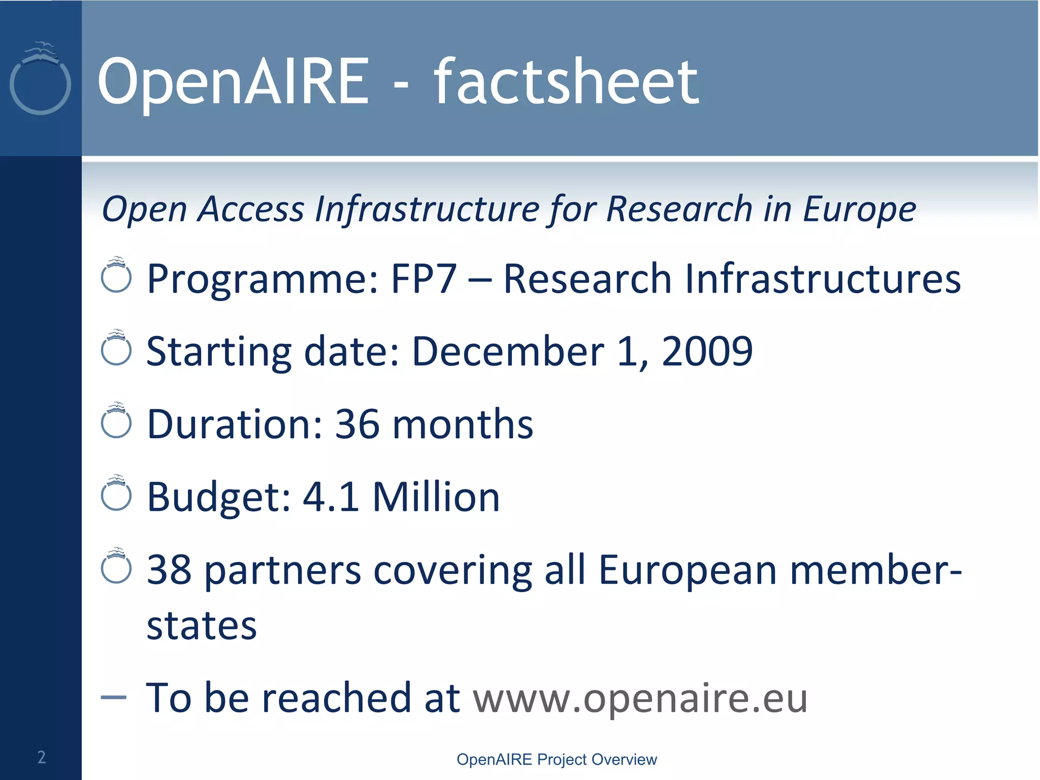 OpenAIRE short presentation | PPT | Technology & Computing