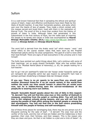 Sufism - The True Spirit of Islam | PDF