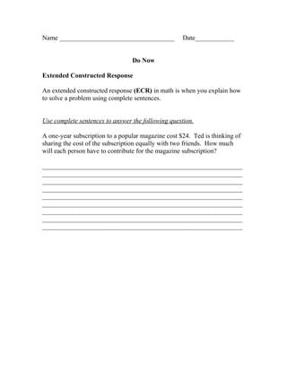 Ecr do now 9 12 | PDF