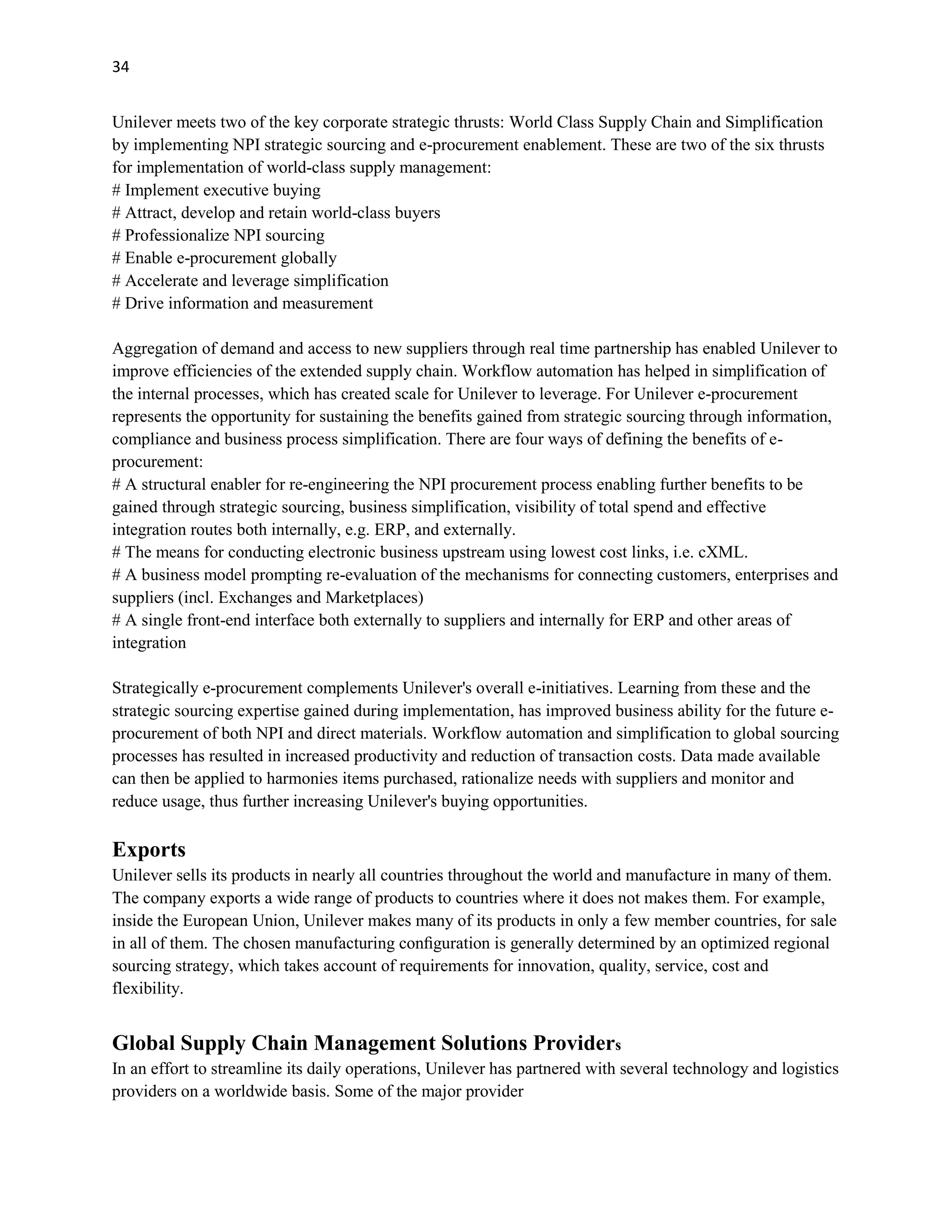 unilever supply chain network and advertising | DOCX