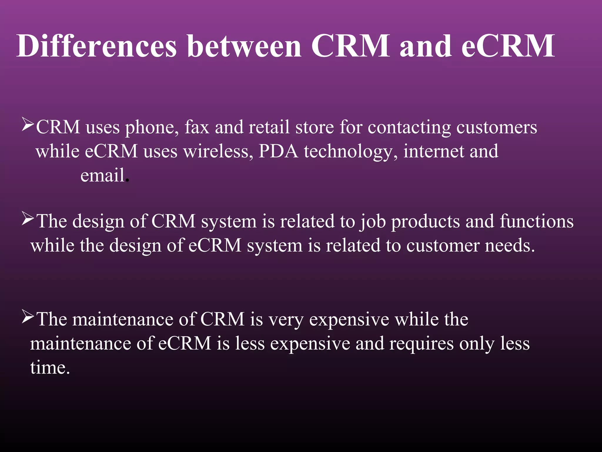 Electronic Customer Relationship Management (E-CRM) | PPT