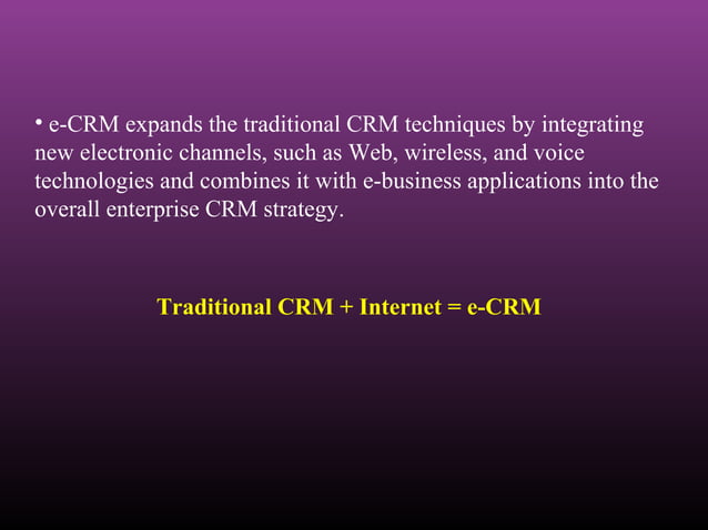 Electronic Customer Relationship Management (E-CRM) | PPT