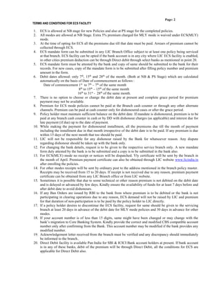 Mandate Form For Payment Of LICI Premium By ECS | DOC