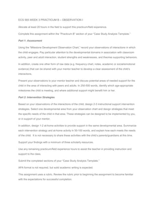 Ecs 565 all assignments gcu | PDF | Parenting Babies and Toddlers ...