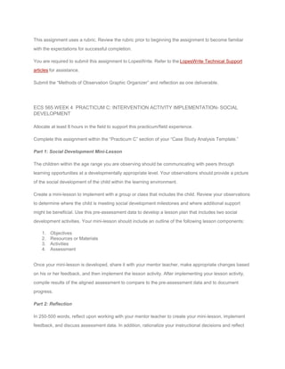 Ecs 565 all assignments gcu | PDF | Parenting Babies and Toddlers ...