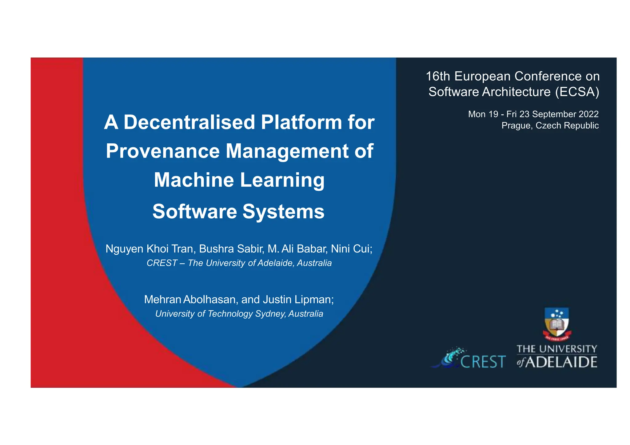 A Decentralised Platform for Provenance Management of Machine Learning ...