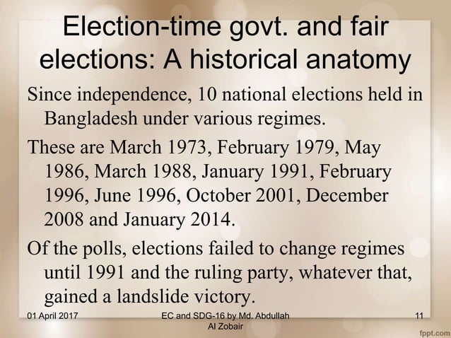 Reform of electoral system for attaining SDGs in Bangladesh | PPTX