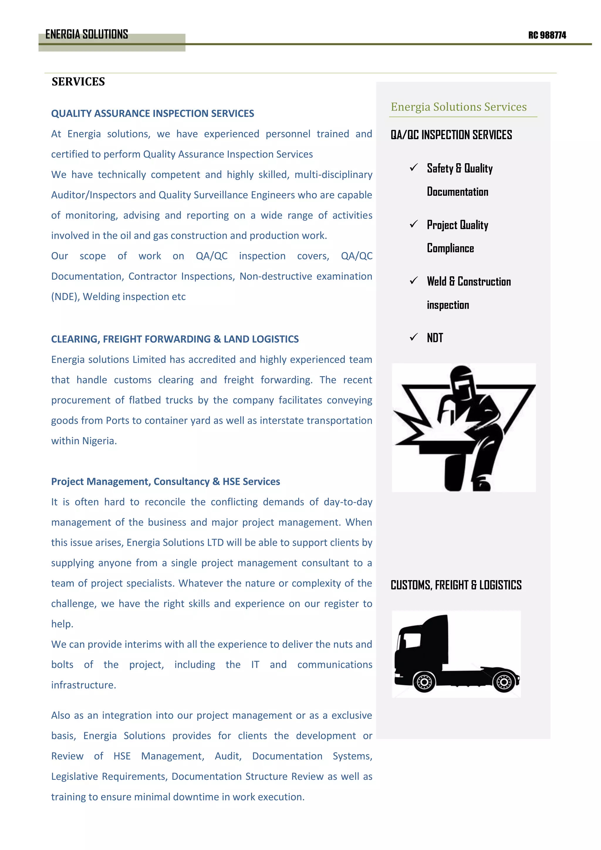 Energia Solutions Limited | PDF | Logistics | Business