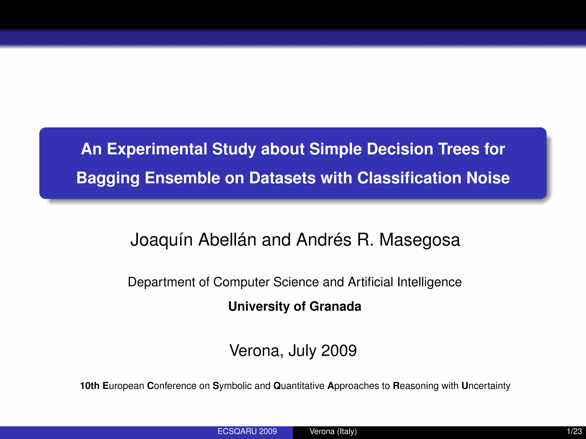 An Experimental Study about Simple Decision Trees for Bagging Ensemble ...
