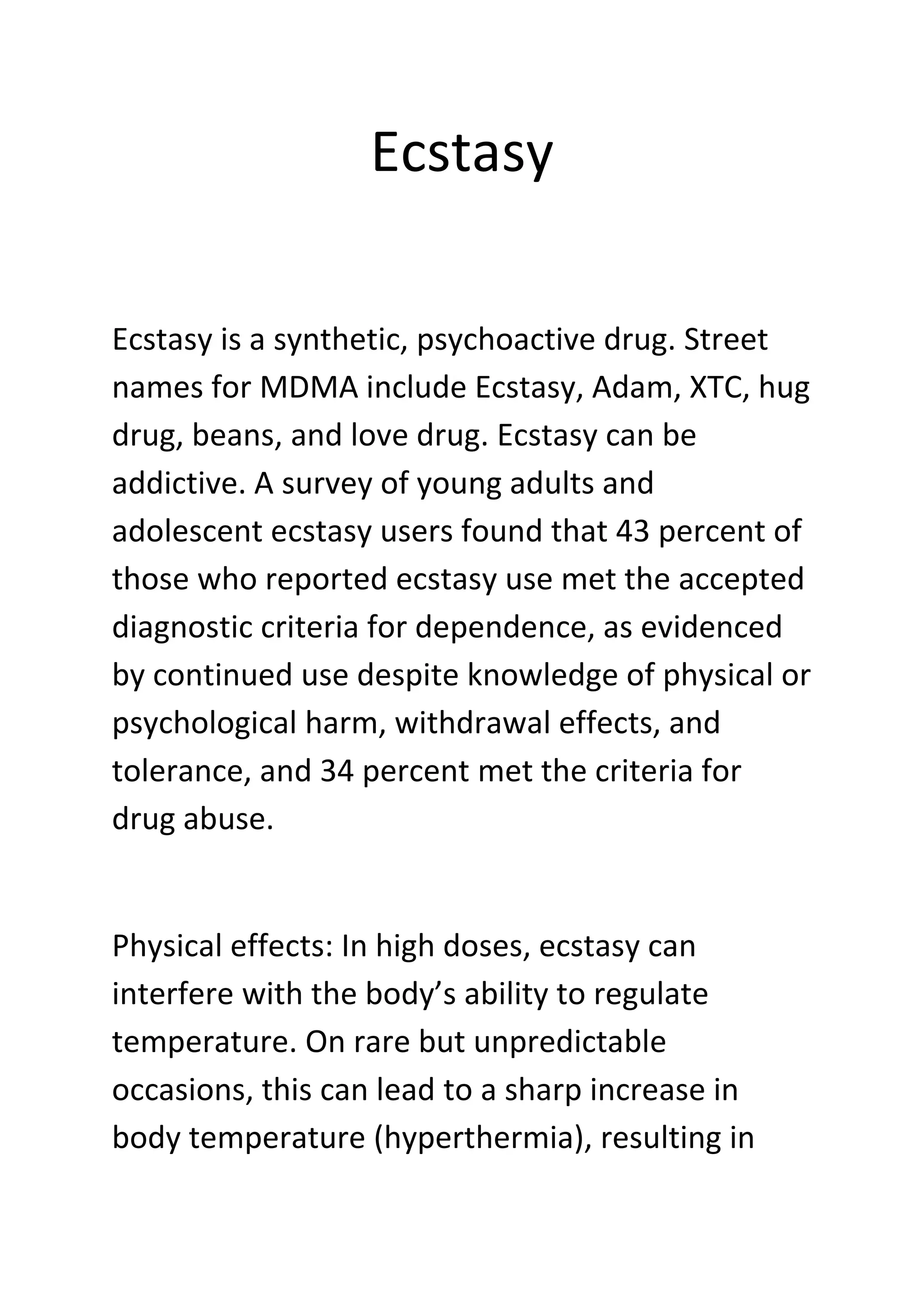 Ecstasy | DOCX