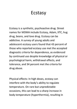 Ecstasy | PDF