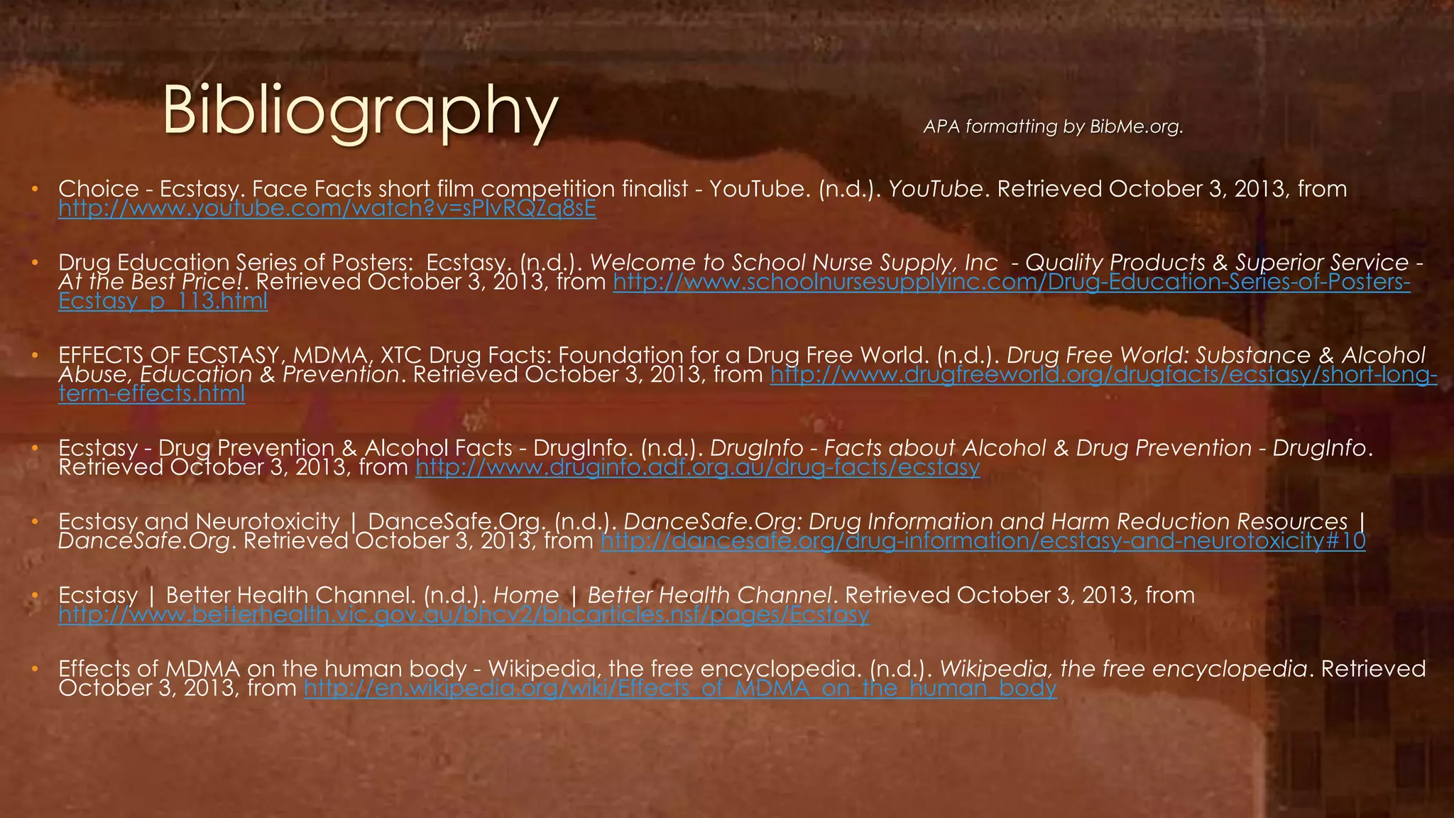 Ecstasy project ap psychology | PPTX