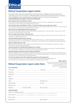 Ethical Corp Report Summary How To Embed Csr | PDF