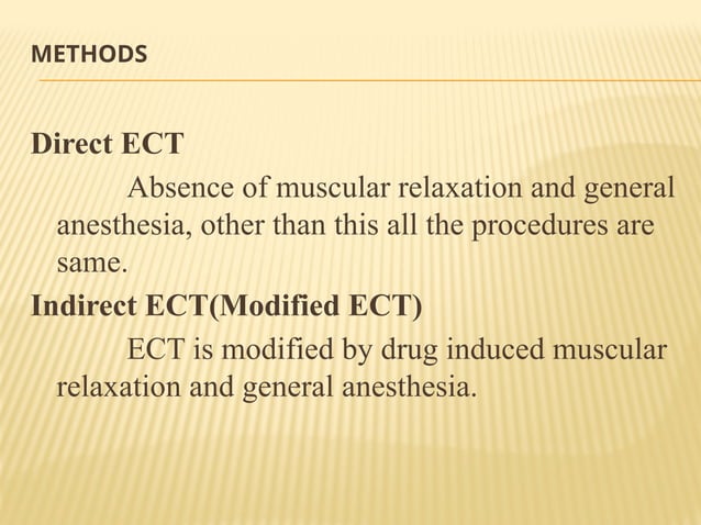 Electro convulsive therapy for mental health nursing | PPT