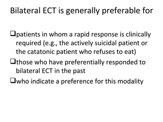 Ect electrical stimulus and procedure | PPT