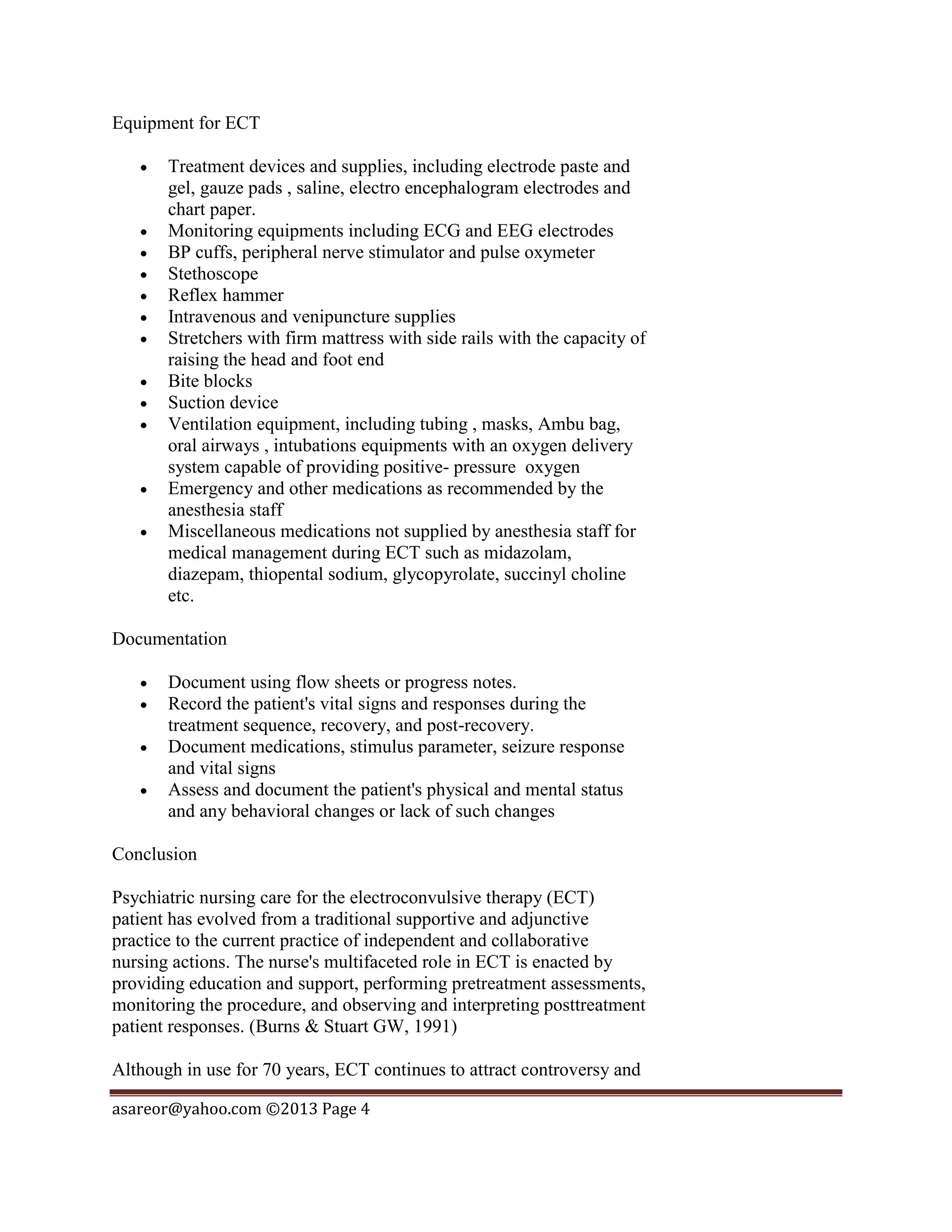 Ect nursing care | PDF