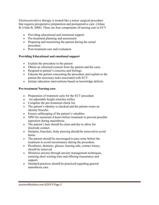 Ect nursing care | PDF