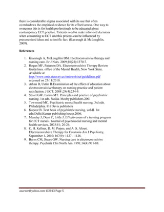 Ect nursing care | PDF