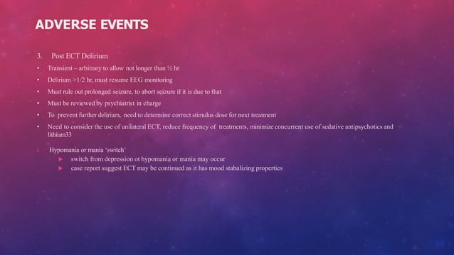 ECT therapy and guidelines for trwatmentpptx | PPT
