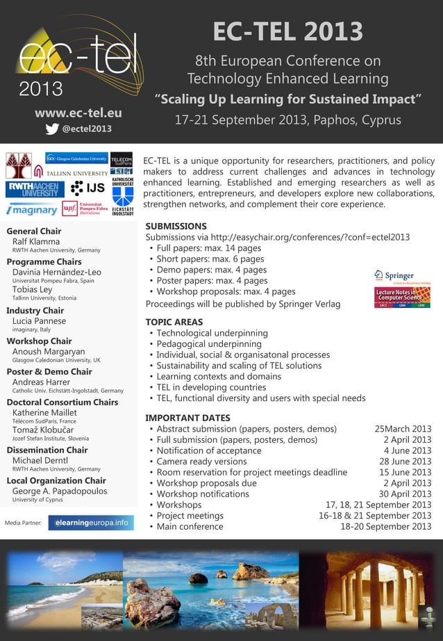 EC-TEL 2013 Call for Papers | PDF
