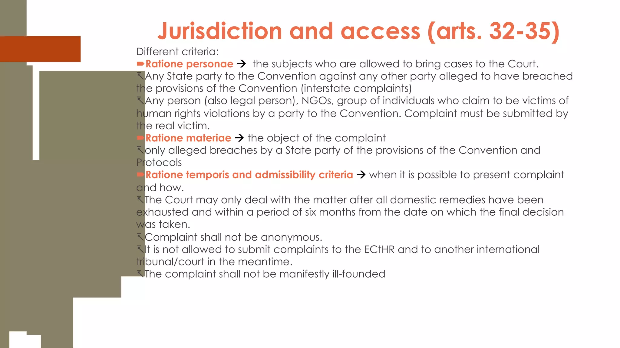 Presentation on the European Court of Human Rights | PDF