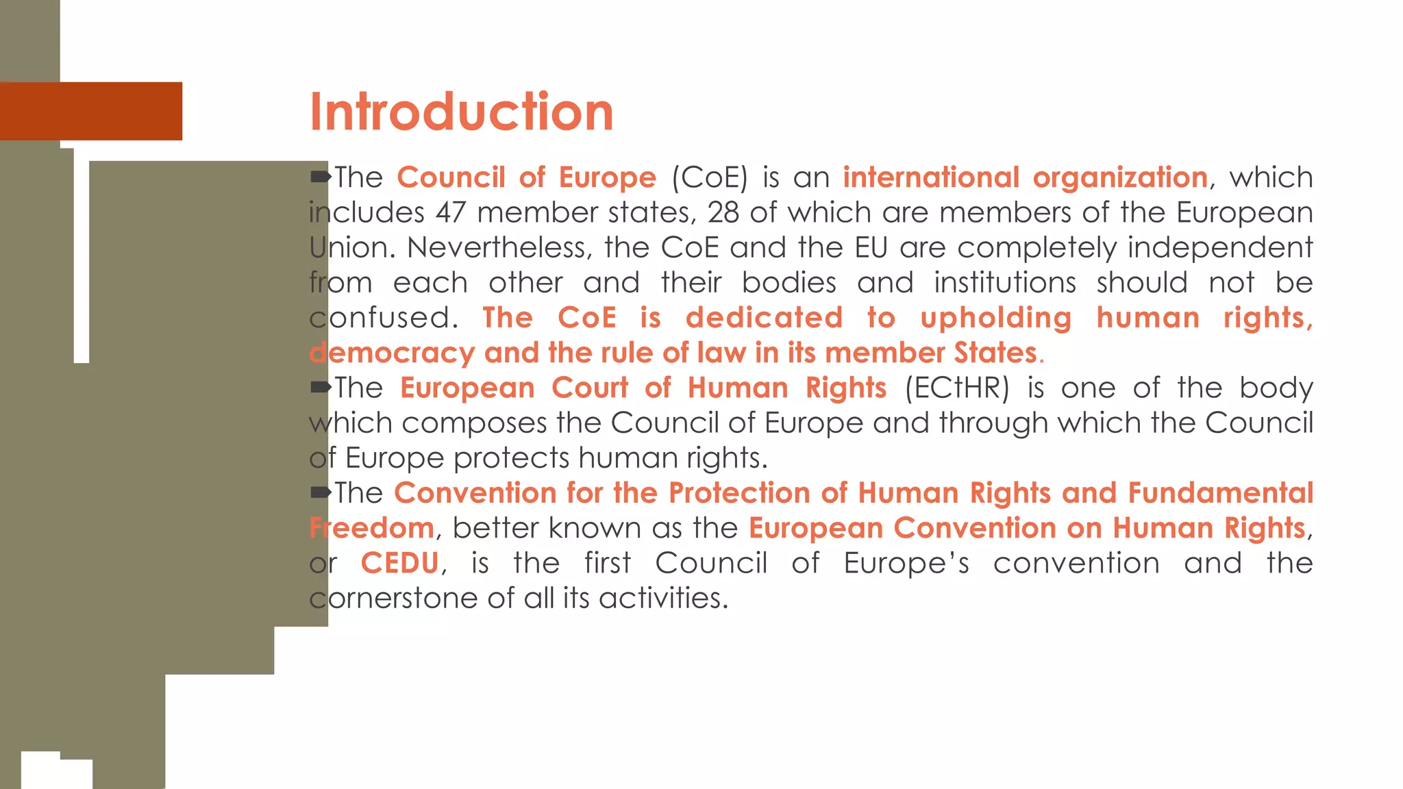 Presentation on the European Court of Human Rights | PDF