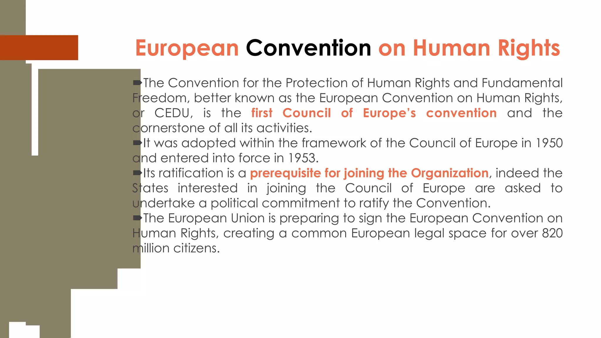 Presentation on the European Court of Human Rights | PDF