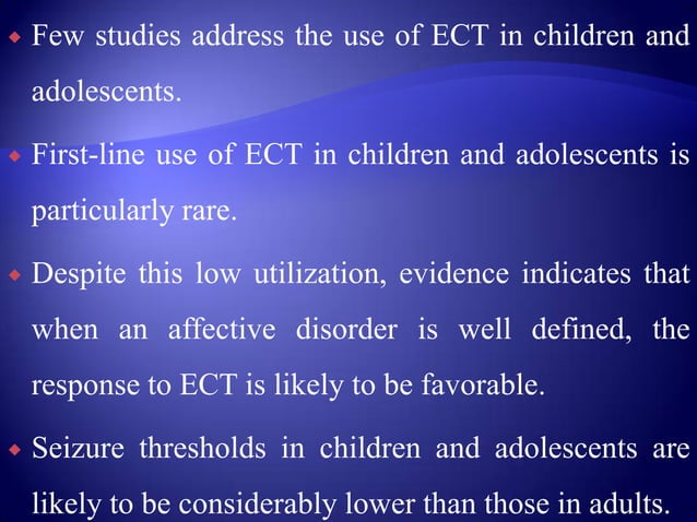 ECT in special groups | PPTX | Pregnancy | Reproductive Health