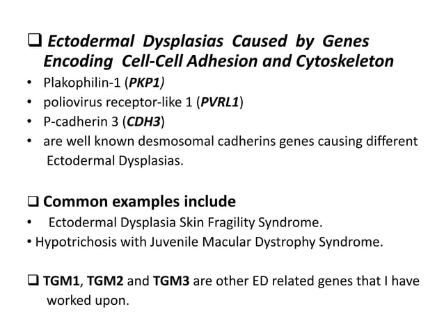 Ectodermal Dysplasias Genetic Disorder Pptx